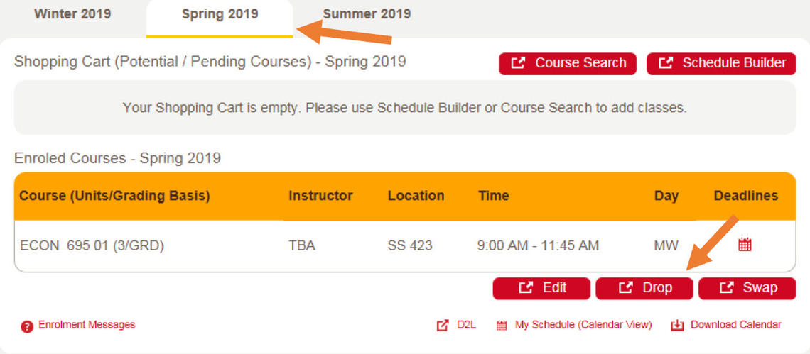 Drop a class | Faculty of Graduate Studies | University of Calgary