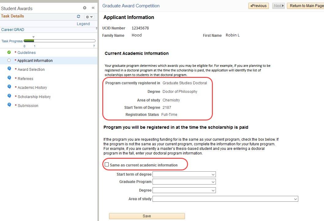 Scholarship application | Faculty of Graduate Studies | University of ...